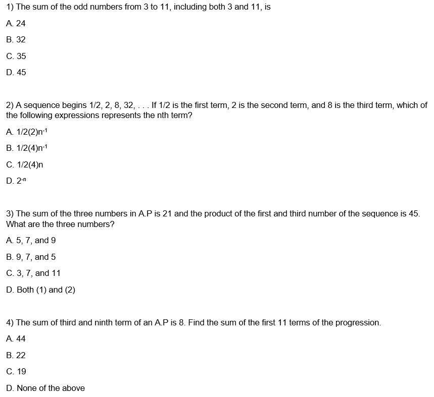 SAT – Progression and Series